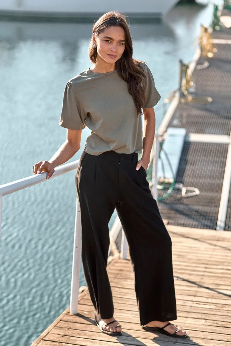 Pantalon Mujer Docas Negro - Lino – Froens